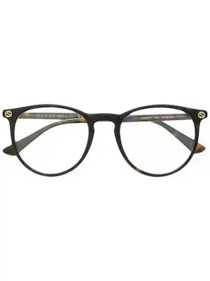 Gucci Tortoiseshell Round-frame Glasses