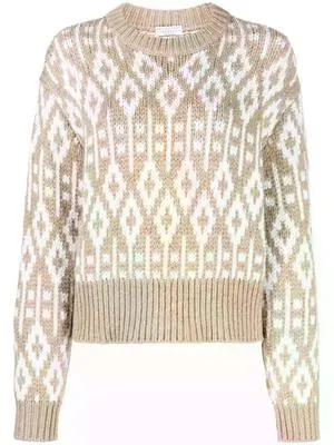Brunello Cucinelli Crew Neck Printed Cashmere Jumper
