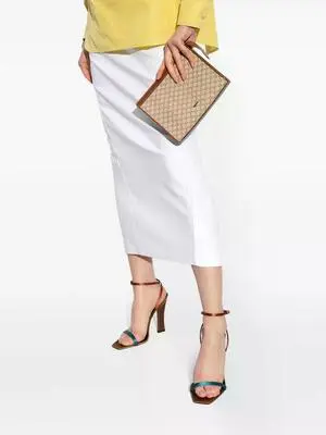 Max Mara Monogram Clutch Bag - Neutrals