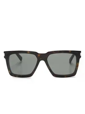 Saint Laurent Tortoiseshell Square Frame Sunglasses