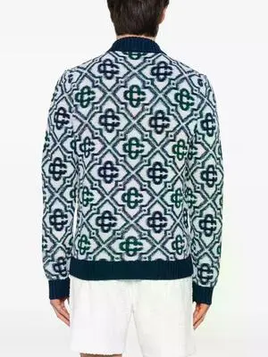 Casablanca Monogram-jacquard Cardigan