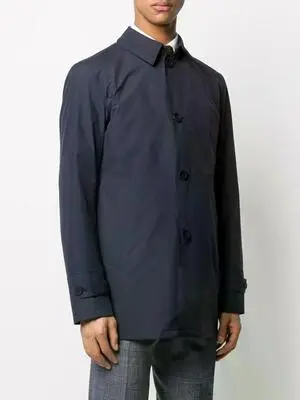 Herno Point-collar Button-through Coat - Blue