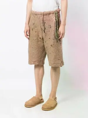 VITELLI Distressed Open-knit Shorts