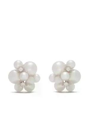 TASAKI 18kt White Gold Akoya Pearl Earrings - Silver
