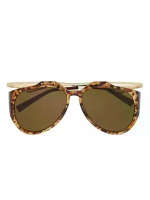 Saint Laurent Amelia Pilot-frame Sunglasses - Brown
