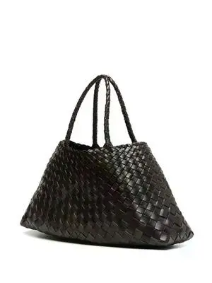 Dragon Diffusion Big Santa Croce Braided Woven Clutch Bag - Brown