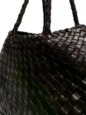 Dragon Diffusion Big Santa Croce Braided Woven Clutch Bag - Brown
