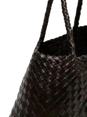 Dragon Diffusion Big Santa Croce Braided Woven Clutch Bag - Brown