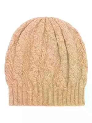 BLANCA VITA Cable-knit Beanie - Brown