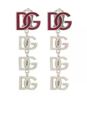 Dolce & Gabbana Logo Drop Earrings - Silver