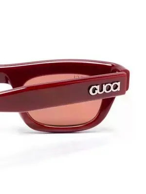 Gucci Rectangle-frame Sunglasses - Red