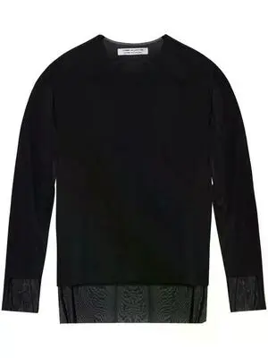 Comme Des Garçons Semi-sheer Layered Blouse - Black