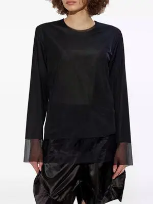 Comme Des Garçons Semi-sheer Layered Blouse - Black