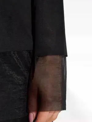 Comme Des Garçons Semi-sheer Layered Blouse - Black