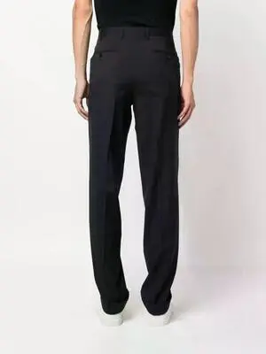 Canali Straight-leg Wool Tailored Trousers - Blue
