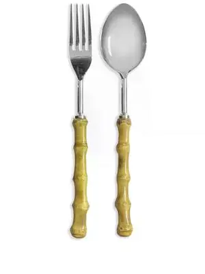 LES-OTTOMANS Bamboo Serving Cutlery - Grey