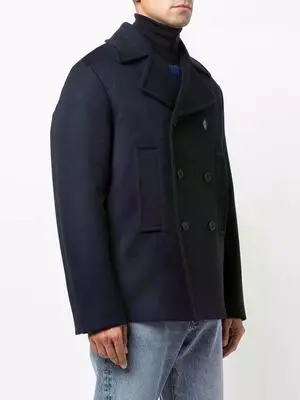 Valentino Garavani Ribbed-panel Double-breasted Coat