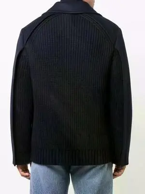 Valentino Garavani Ribbed-panel Double-breasted Coat