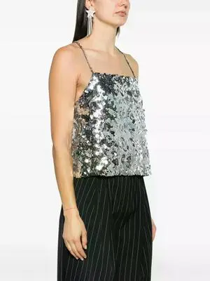 Sonia Rykiel Paris Sequin Embellished Square Neck Tank Top