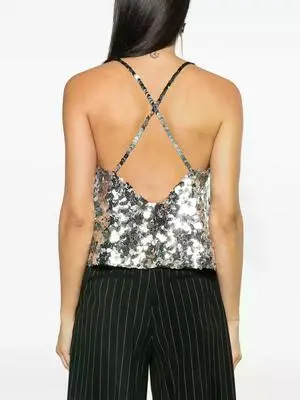 Sonia Rykiel Paris Sequin Embellished Square Neck Tank Top