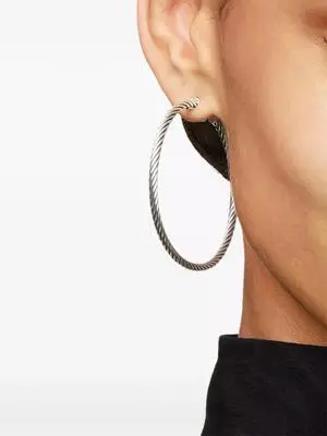 David Yurman Sterling Cable Hoop Earrings