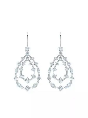 Kwiat 18kt White Gold Diamond Starry Night Teardrop Earrings - Silver