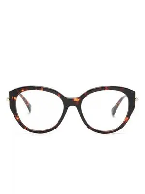 Max Mara Tortoiseshell-effect Round-frame Glasses - Brown