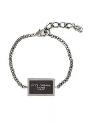 Dolce & Gabbana Logo-plaque Bracelet - Silver