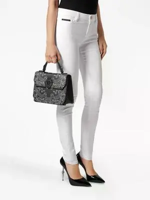 Philipp Plein Medium Superheroin Paisley Leather Bag