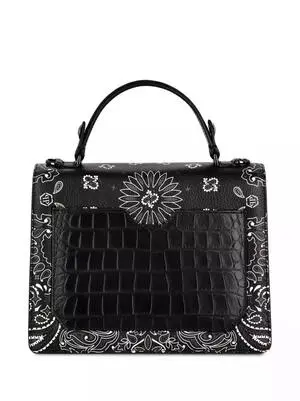 Philipp Plein Medium Superheroin Paisley Leather Bag