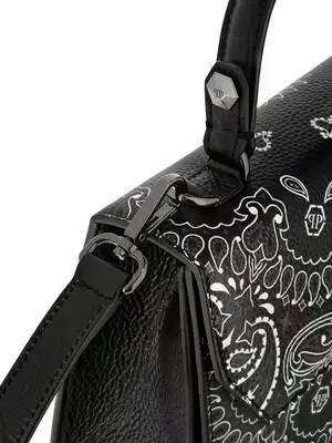 Philipp Plein Medium Superheroin Paisley Leather Bag