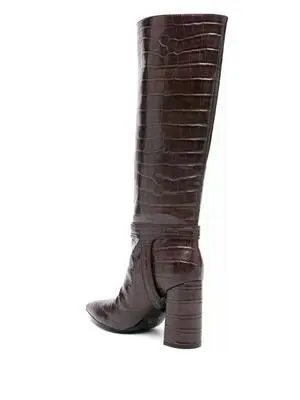 TWINSET 100mm Croc-effect Knee-high Boots