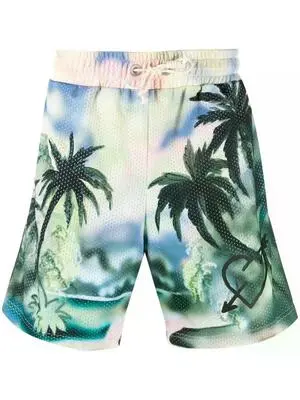 Palm Angels Paradise Mesh Track Shorts - Blue