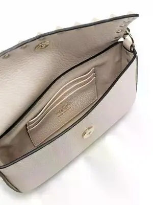 Valentino Garavani Rockstud Grainy Calfskin Leather Bag - Neutrals