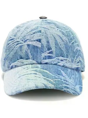 Palm Angels Palm-tree-jacquard Baseball Cap - Blue