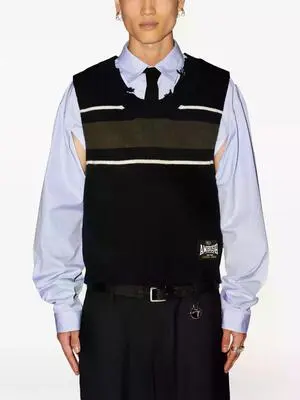 AMBUSH Distressed Striped Wool Vest