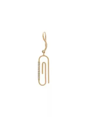 AURÉLIE BIDERMANN 18kt Gold Paper Clip Earring With Diamond - Metallic