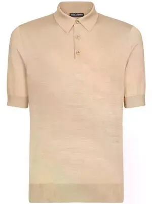 Dolce & Gabbana Short-sleeve Silk Polo Shirt