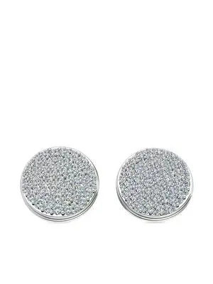 ALINKA 18kt White Gold Black Caviar White Diamond Stud Earrings - Silver