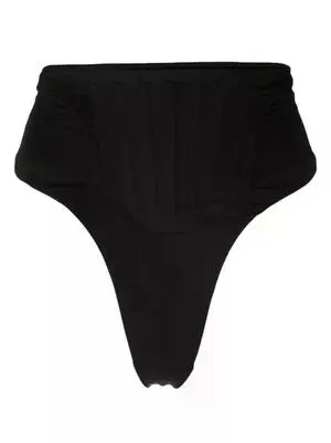 MUGLER Corset High-waist Bikini Bottoms - Black