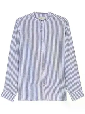 Officine Générale Striped Linen Blend Shirt