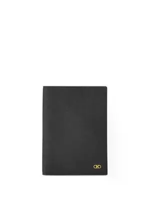 FERRAGAMO Gancini Passport Holder - Black