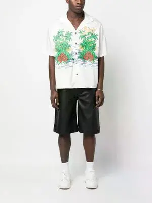 Rhude Palmas Snap Short-sleeve Shirt