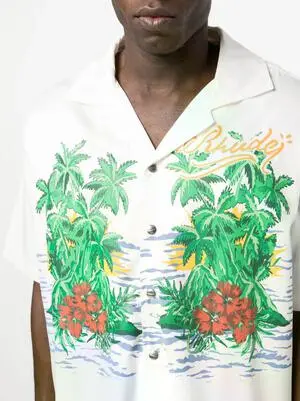 Rhude Palmas Snap Short-sleeve Shirt