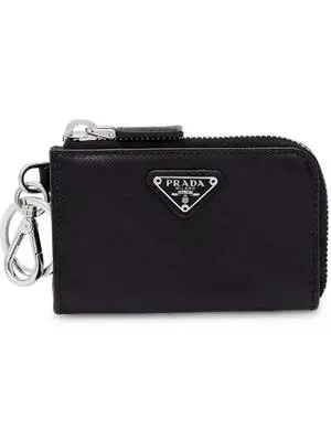 Prada Saffiano Pouch Key Trick - Black