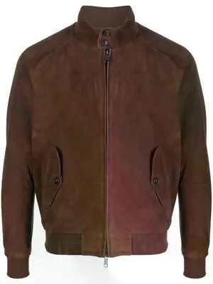 BARACUTA G9 Harrington Panelled Suede Jacket