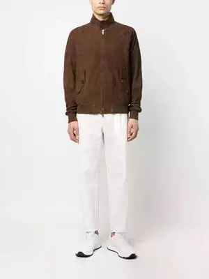 BARACUTA G9 Harrington Panelled Suede Jacket