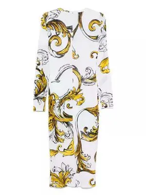 Versace Barocco Outline Long Sleeve Dress