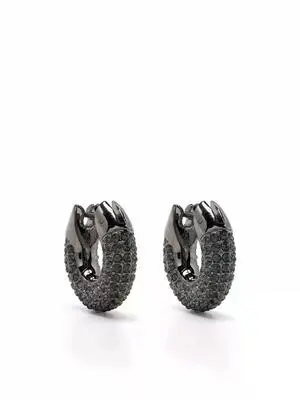SWAROVSKI Dextera Pavé Small Hoop Earrings - Black