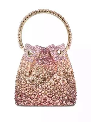 JIMMY CHOO Bon Bon Crystal Bucket Bag - Pink